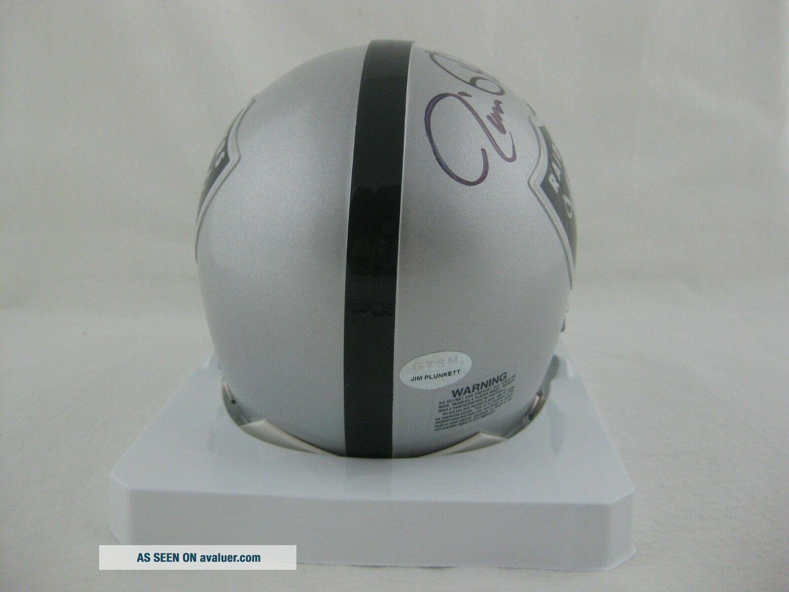 JIM PLUNKETT Signed/autographed OAKLAND RAIDERS Riddell Mini Helmet ...