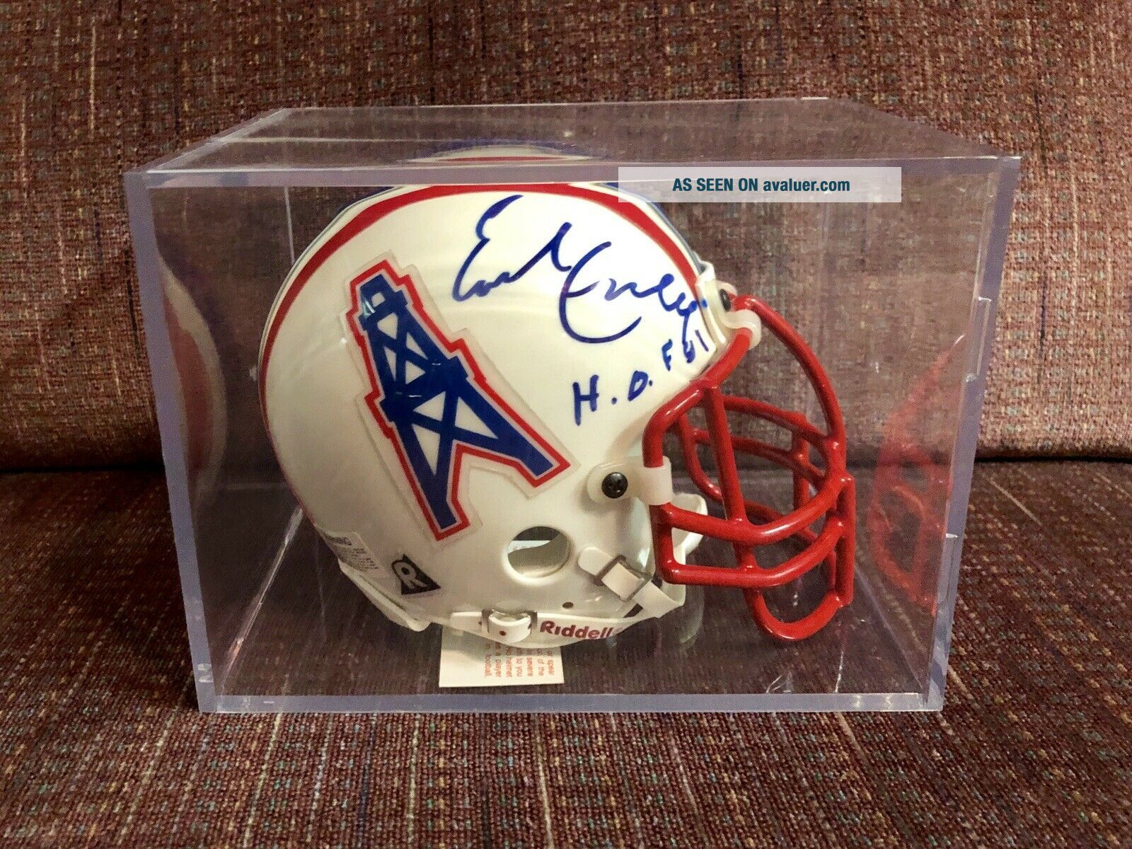 EARL CAMPBELL Signed Houston OILERS Mini - Helmet With Display Case ...