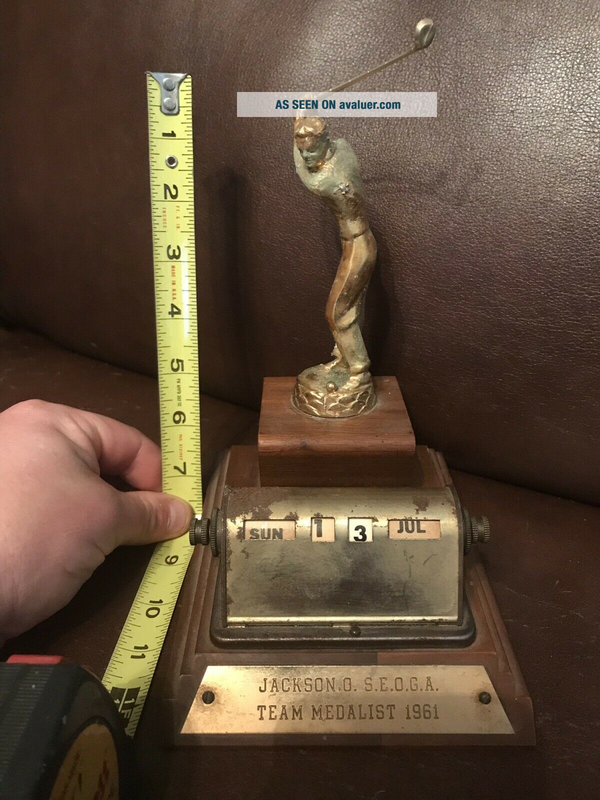 Vintage Golf Trophy From 1961 Metal And Wood Vintage Trophy | #6320779