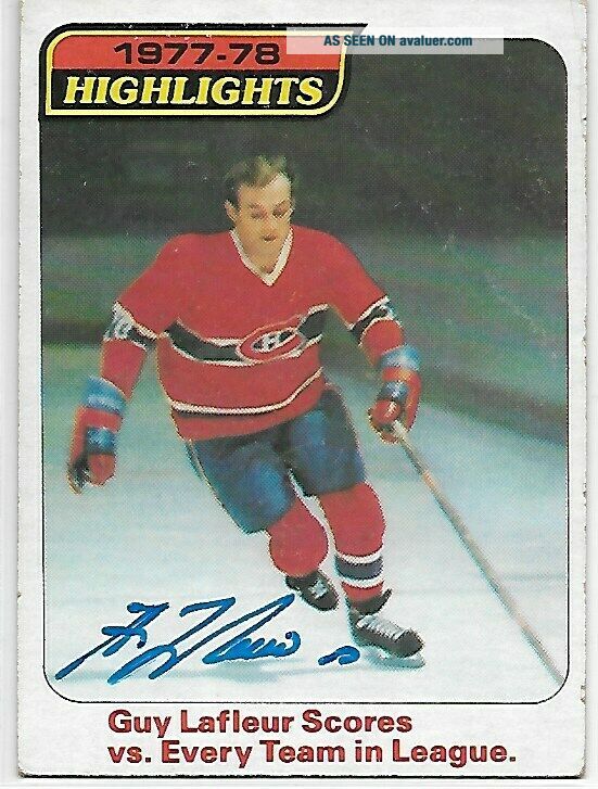 GUY LAFLEUR - Authentic Hand - Signed Autograph 1978 TOPPS Canadiens ...