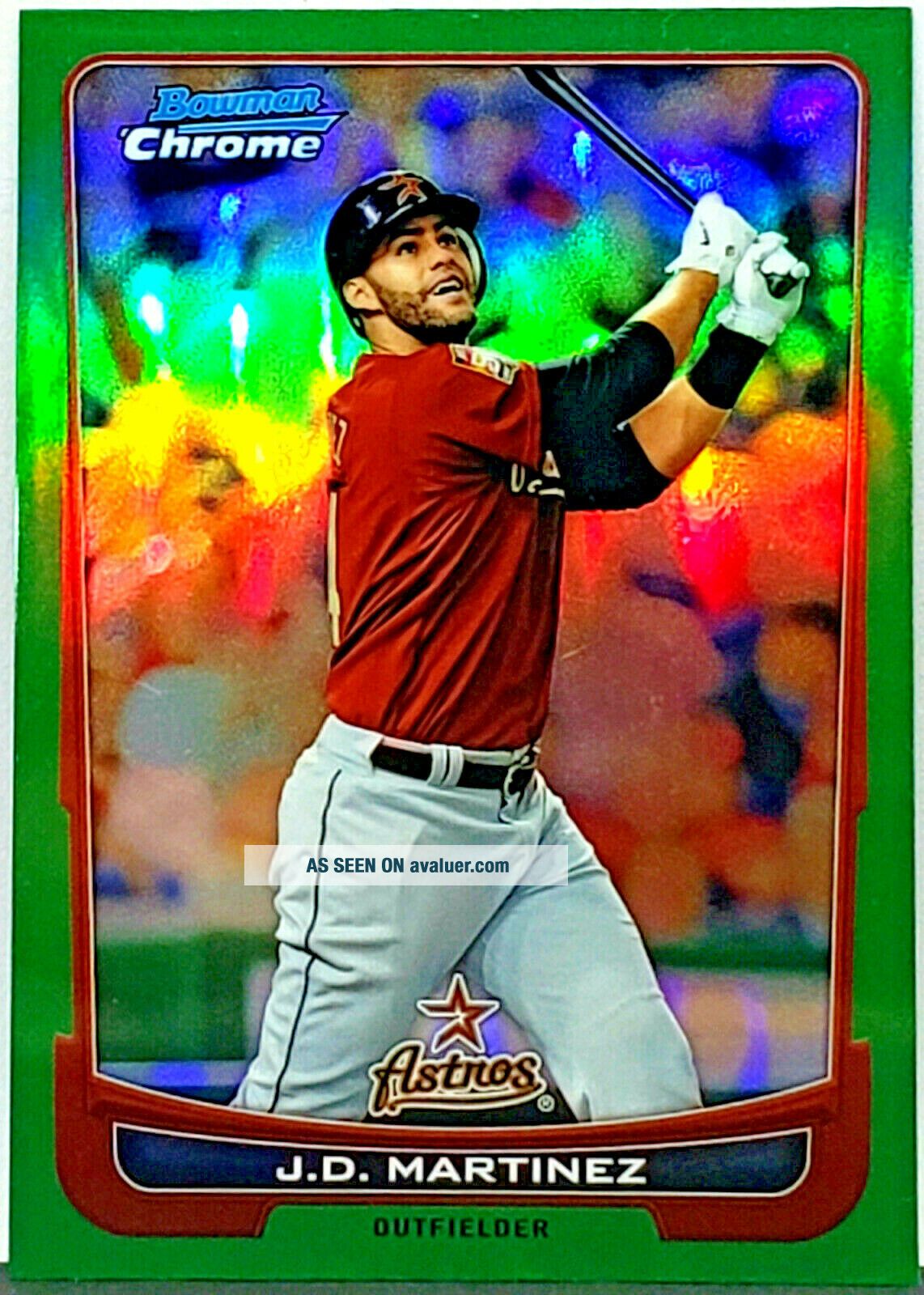 HOT J. D. MARTINEZ ROOKIE GREEN REFRACTOR 2012 BOWMAN CHROME 68 RC RED ...