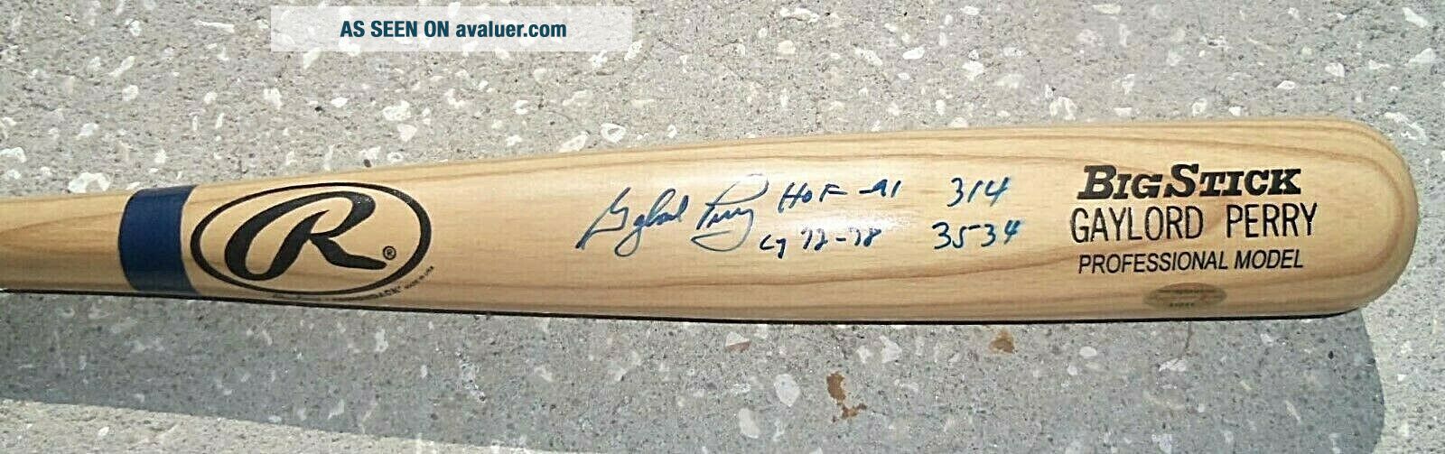 GAYLORD PERRY Signed RAWLINGS Baseball Bat W/COA Reggie Jackson ...