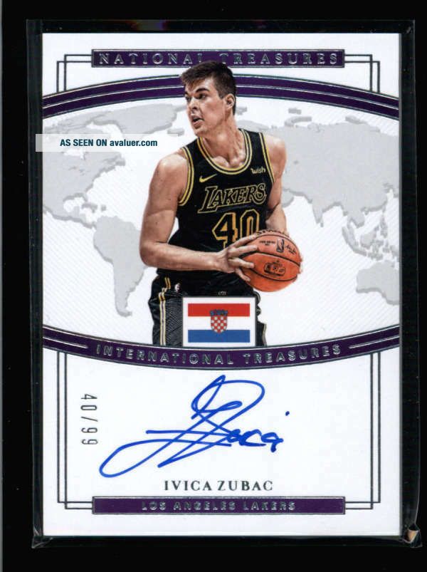 IVICA ZUBAC 2018/19 NATIONAL TREASURES INTERNATIONAL AUTOGRAPH AUTO /99 ...