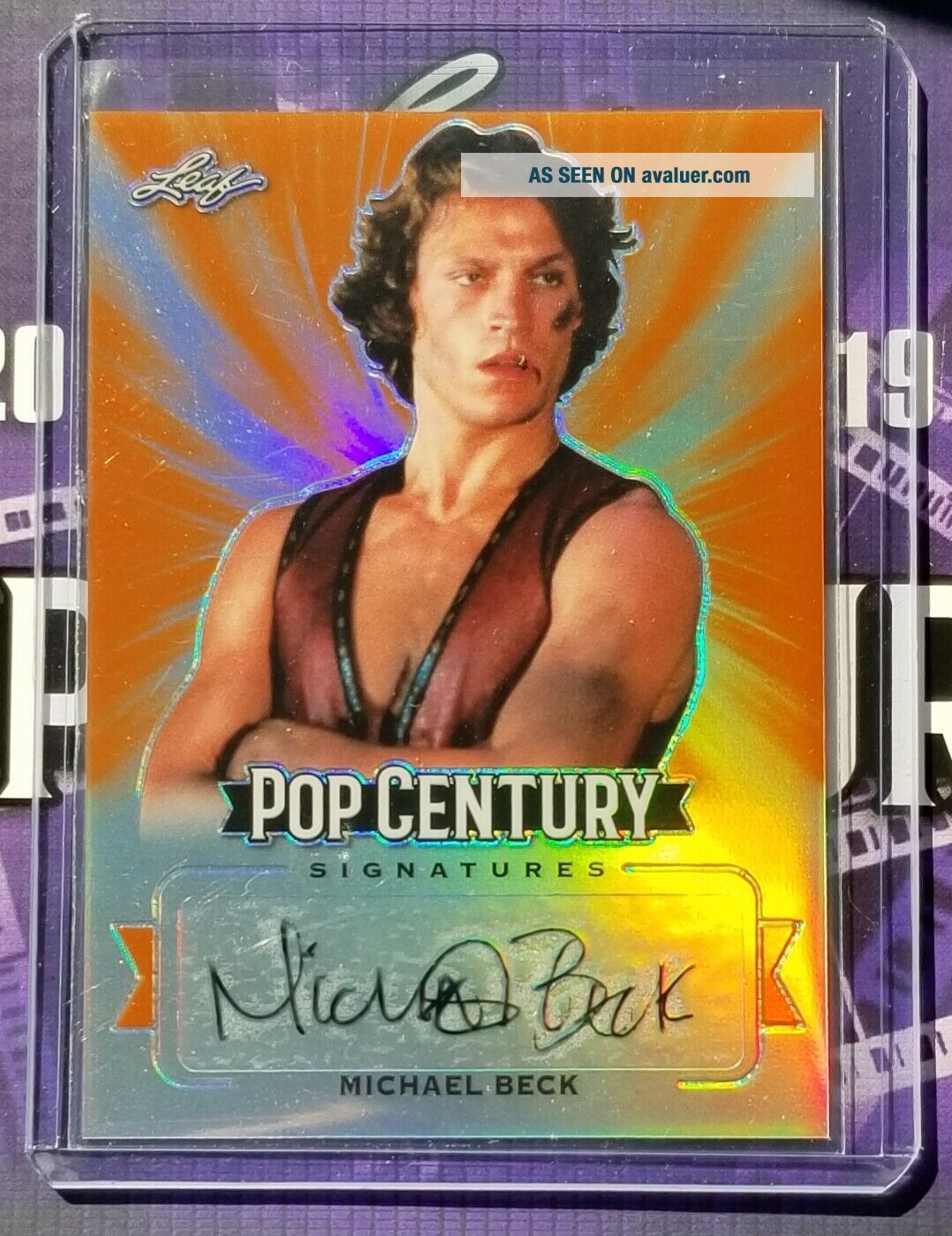2019 Leaf Metal Pop Century Auto Michael Beck 2/3 Orange Autograph The ...