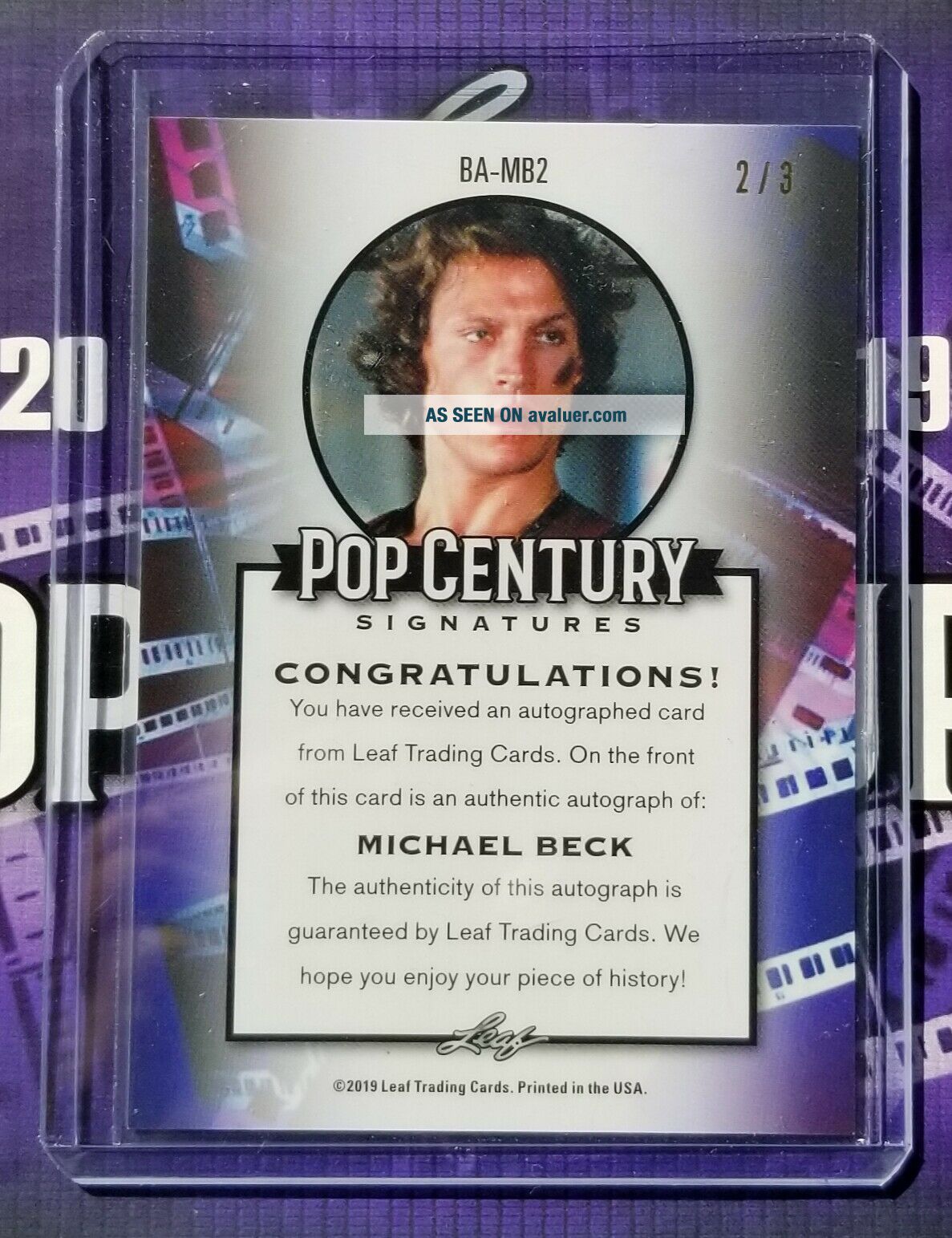 2019 Leaf Metal Pop Century Auto Michael Beck 2/3 Orange Autograph The ...