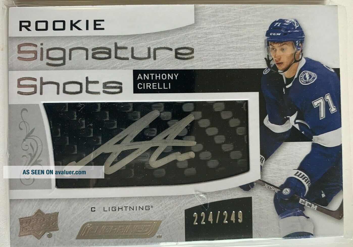 18/19 Ud Engrained Anthony Cirelli Rookie Signature Shots Auto 224/249 ...