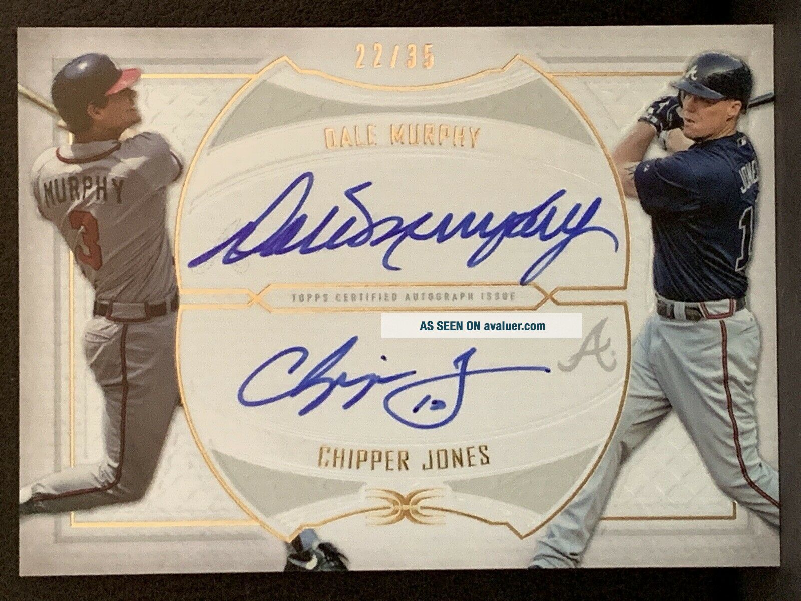 2019 Topps Definitive Chipper Jones Dale Murphy DUAL AUTO AUTOGRAPH ...