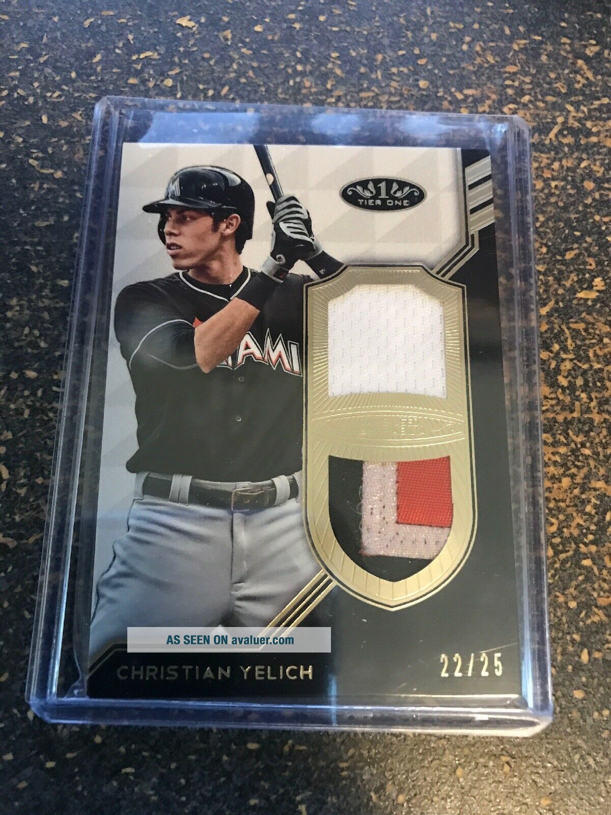 2018 Topps Tier One Christian Yelich Dual Relic Patch 22/25 | #6580323