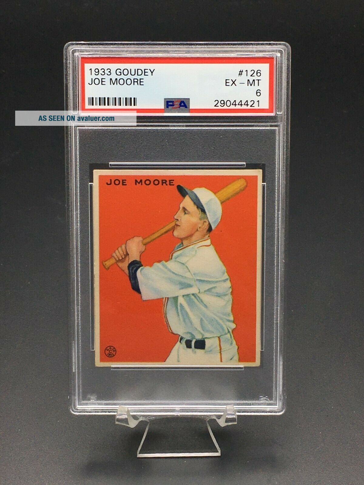 1933 GOUDEY BASEBALL JOE MOORE PSA EX - MT 6 126 YORK GIANTS | #6650897