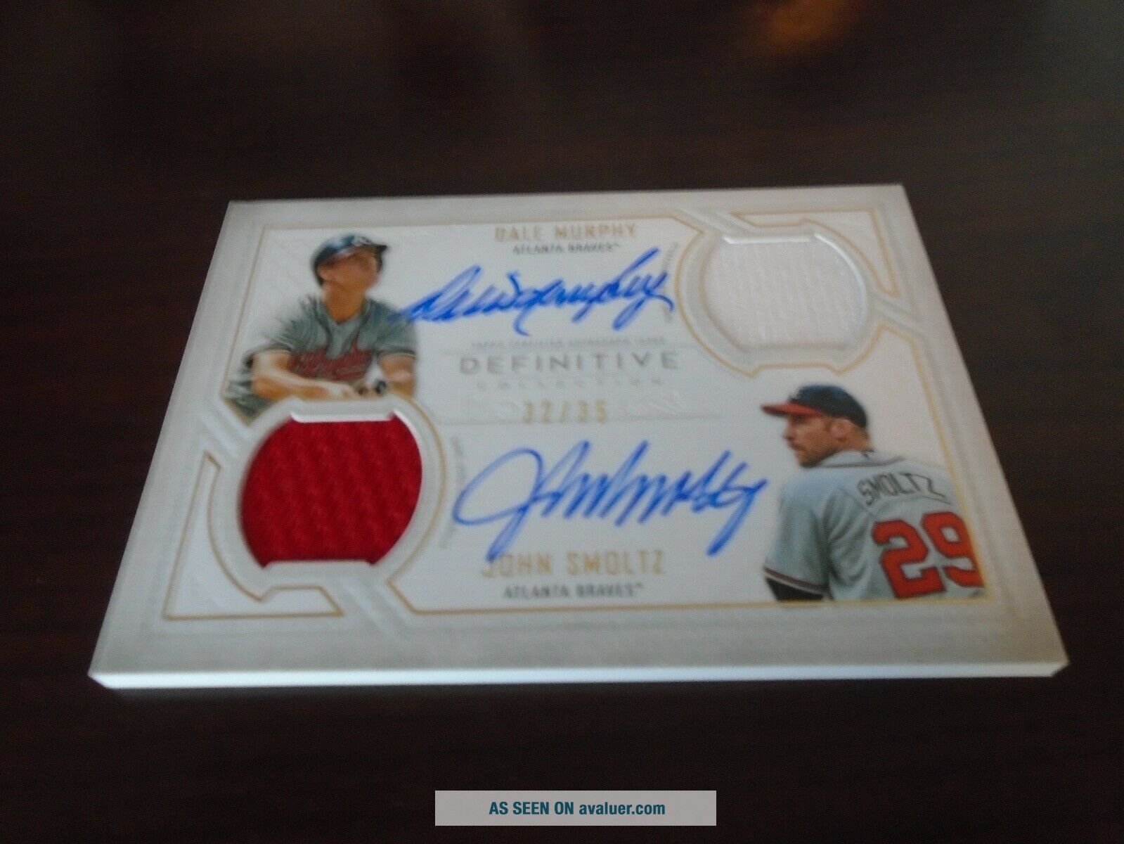 JOHN SMOLTZ DALE MURPHY 2019 DEFINITIVE JERSEY AUTO AUTOGRAPH 32/35 ...