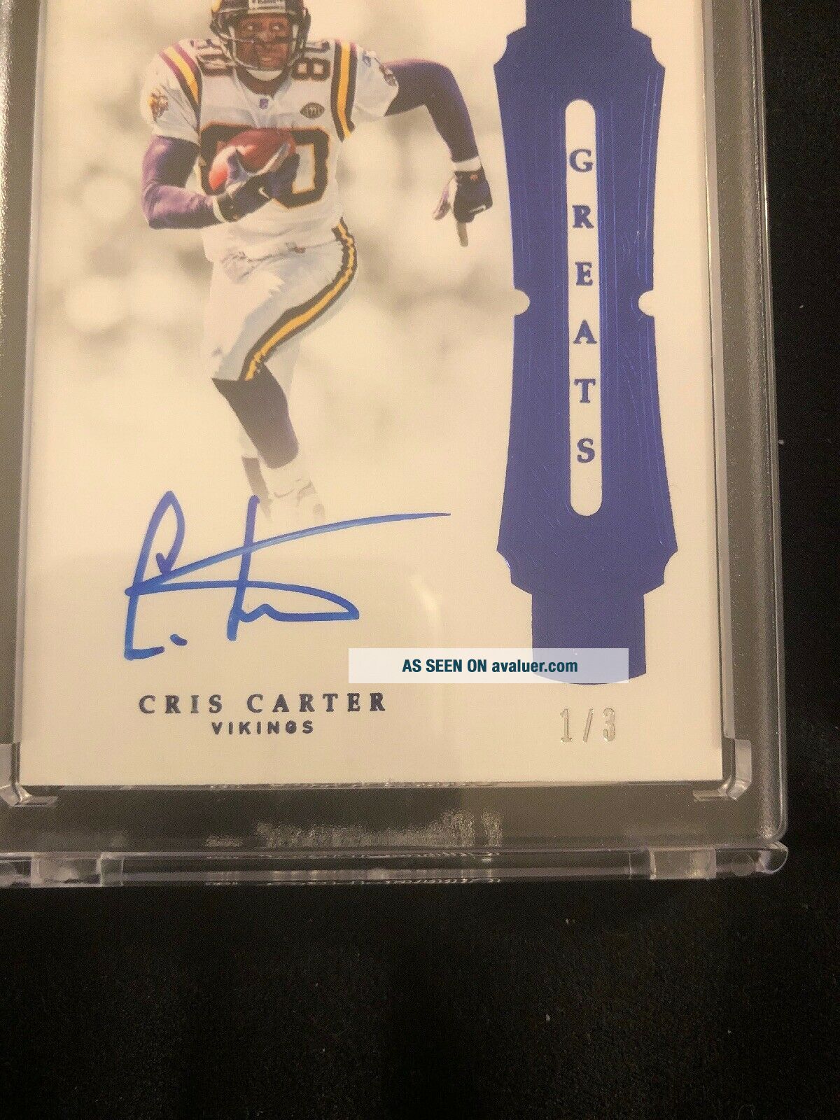 2018 PANINI FLAWLESS CRIS CARTER SAPPHIRE GREATS ON CARD AUTOGRAPH AUTO ...
