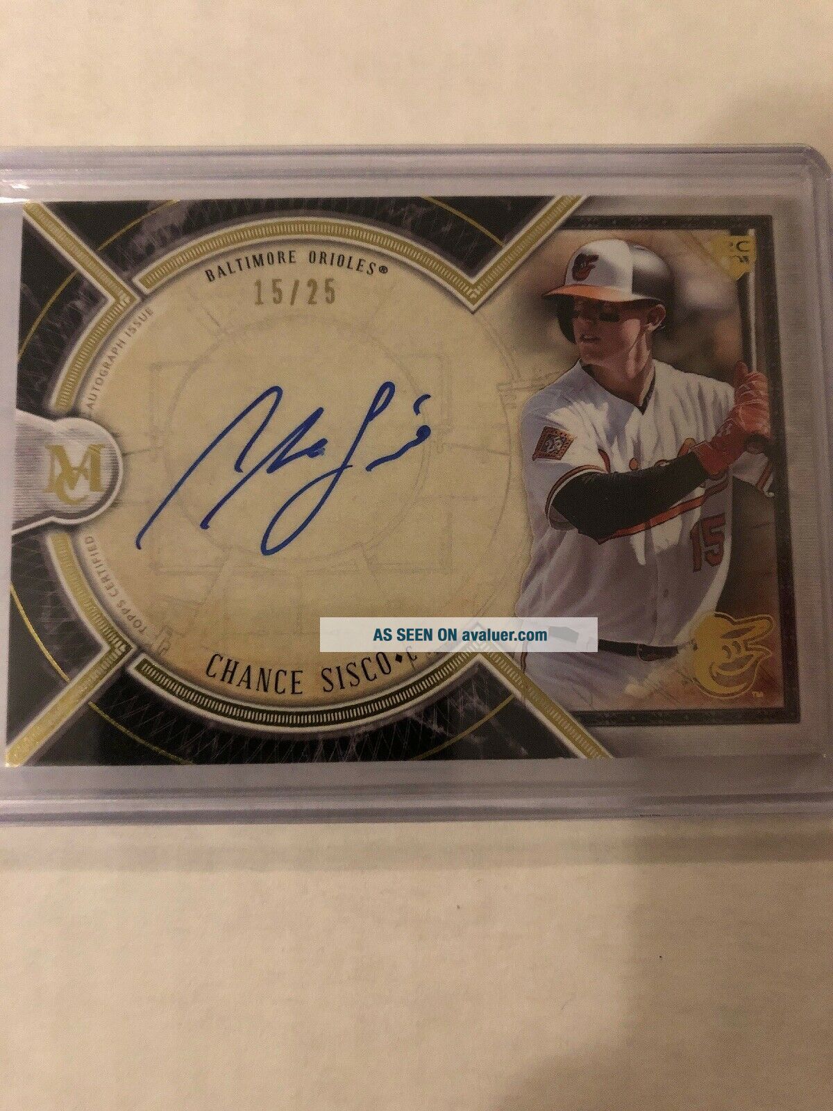 Chance Sisco 2018 Topps Museum Archival Rookie Auto Gold 15/25 On Card ...
