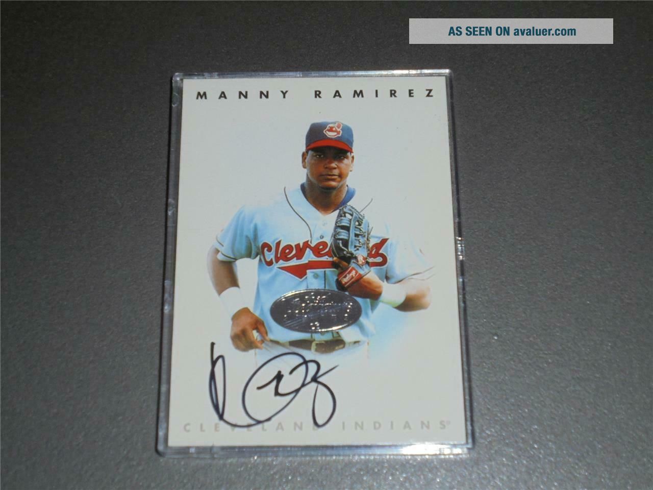 MANNY RAMIREZ 1996 DONRUSS LEAF SIGNATURE SERIES SILVER BASEBALL CARD ...