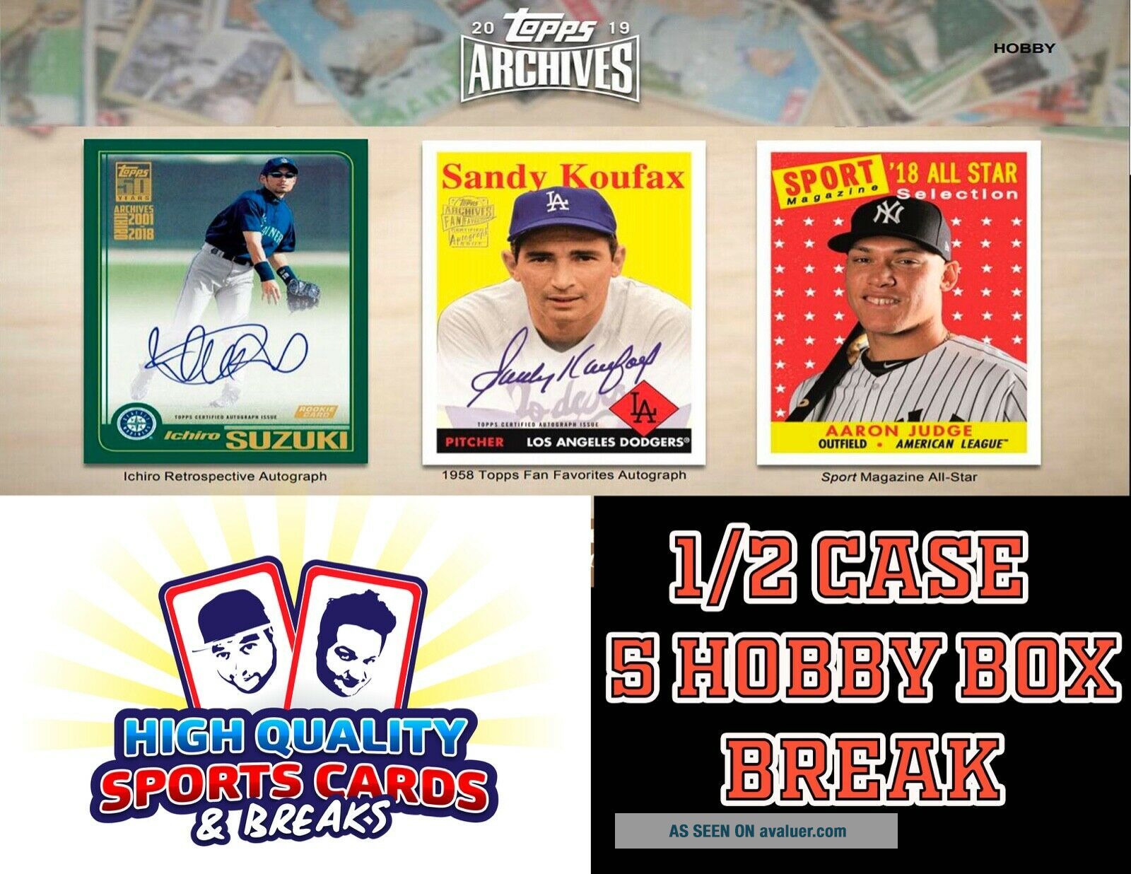 LOS ANGELES DODGERS 2019 TOPPS ARCHIVE BASEBALL 1/2 CASE 5 HOBBY BOX ...