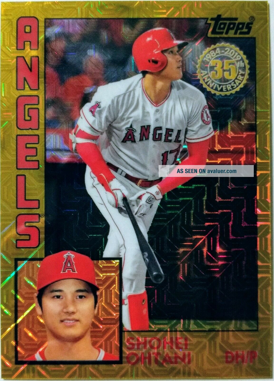 2019 TOPPS SERIES 1 SHOHEI OHTANI 24/50 GOLD REFRACTOR 1984 ANGELS ...