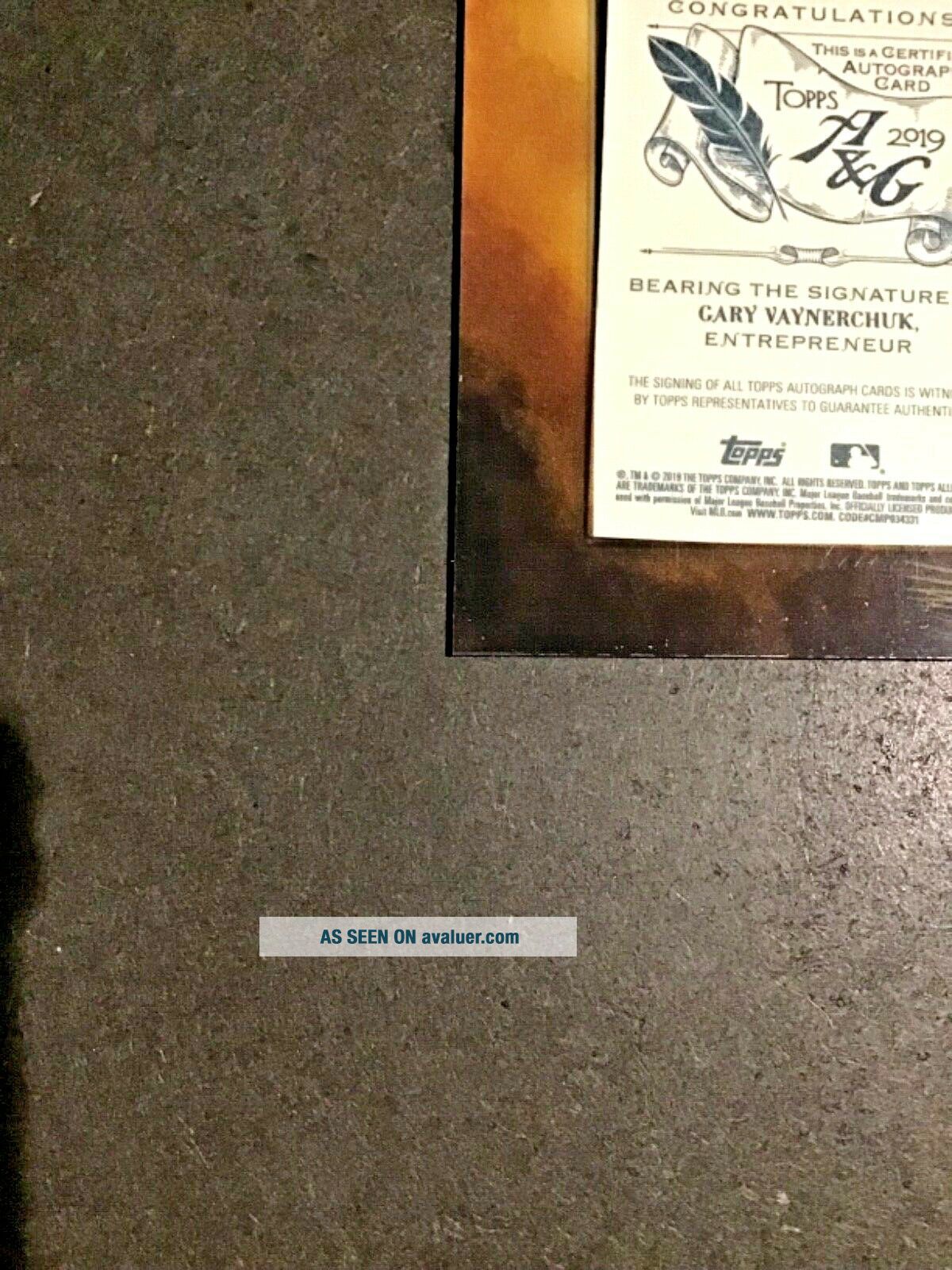 2019 Topps Allen & Ginter Gary Vaynerchuk Framed Mini Autograph | #6740987