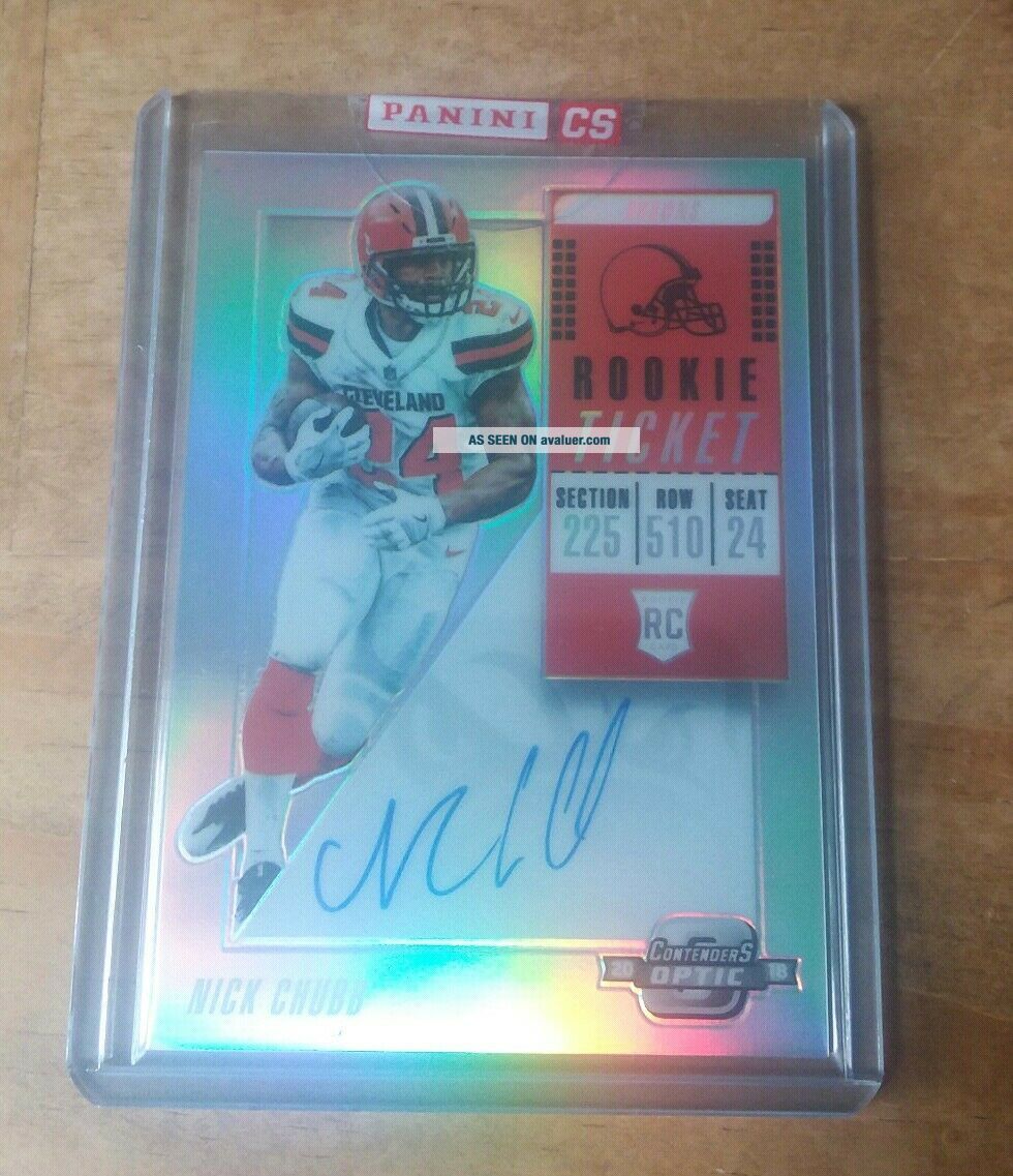 UNCIRCULATED 2018 Contenders Optic NICK CHUBB Rookie Ticket On - Card ...