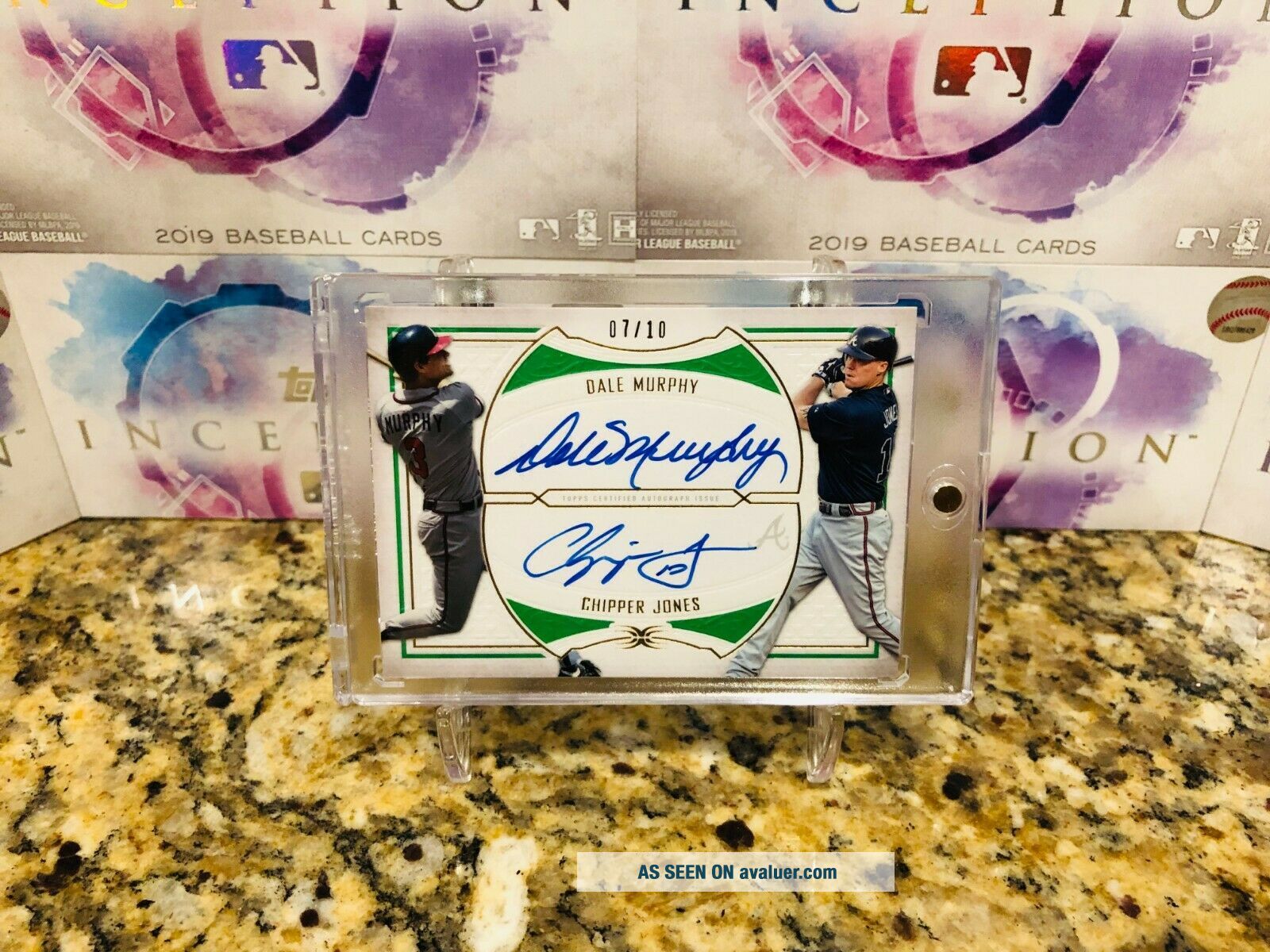 2019 Topps Definitive Chipper Jones Dale Murphy Braves Dual Auto Green ...