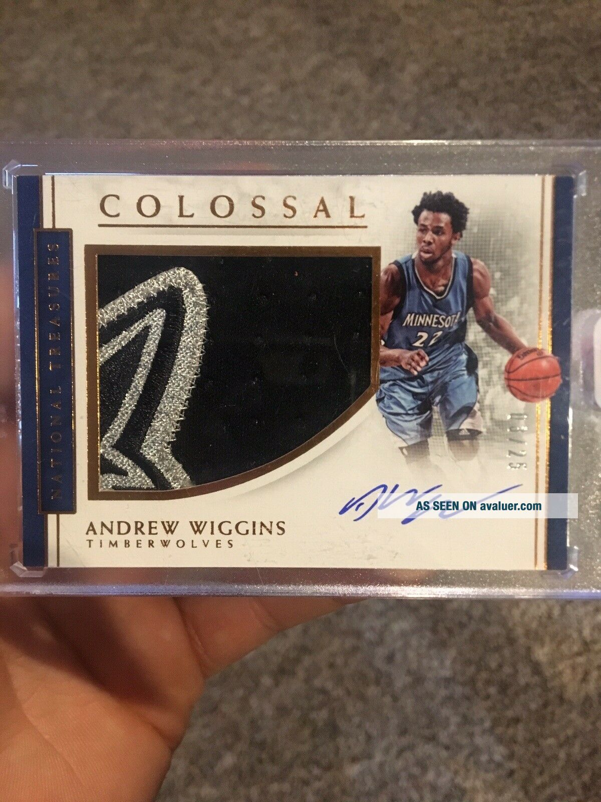 2016 - 17 National Treasures Andrew Wiggins Colossal Logo Patch Auto ...
