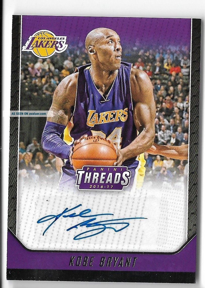 KOBE BRYANT 2016 PANINI THREADS AUTO AUTOGRAPH CARD | #6785322