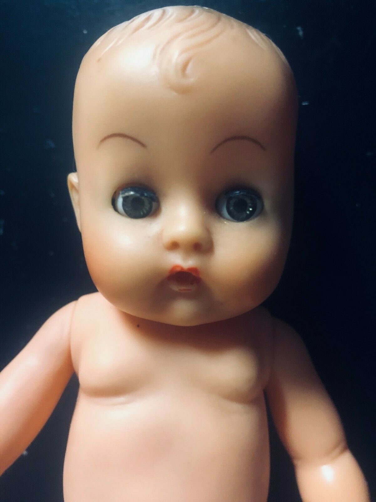 Vintage 8 " Blue Eyed Baby Doll Very Detailed Fingers And Toes Painted ...