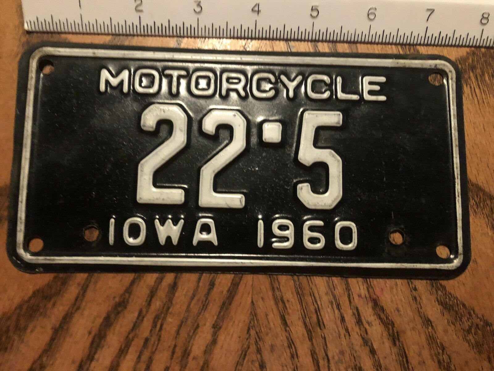 RARE 1960 Iowa Motorcycle License Plate Vintage Antique 22 5 Old Indian ...