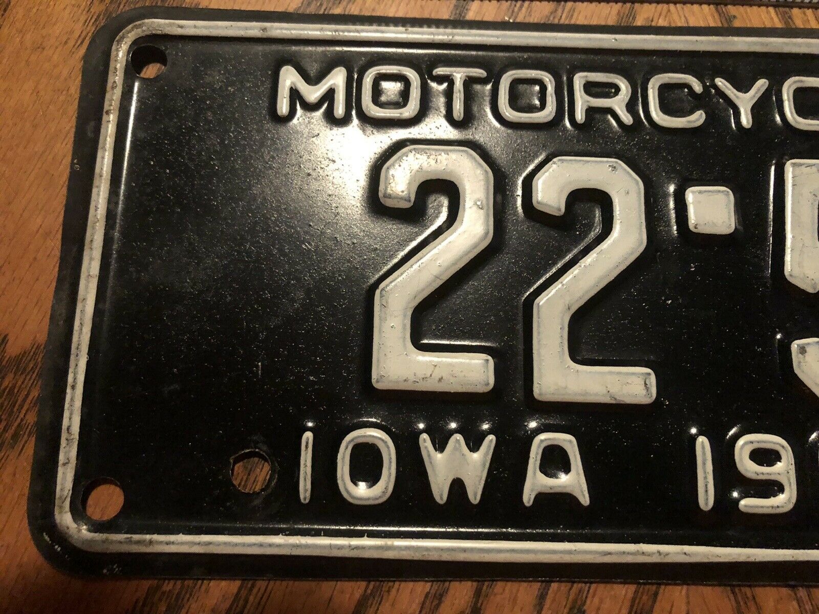 RARE 1960 Iowa Motorcycle License Plate Vintage Antique 22 5 Old Indian ...