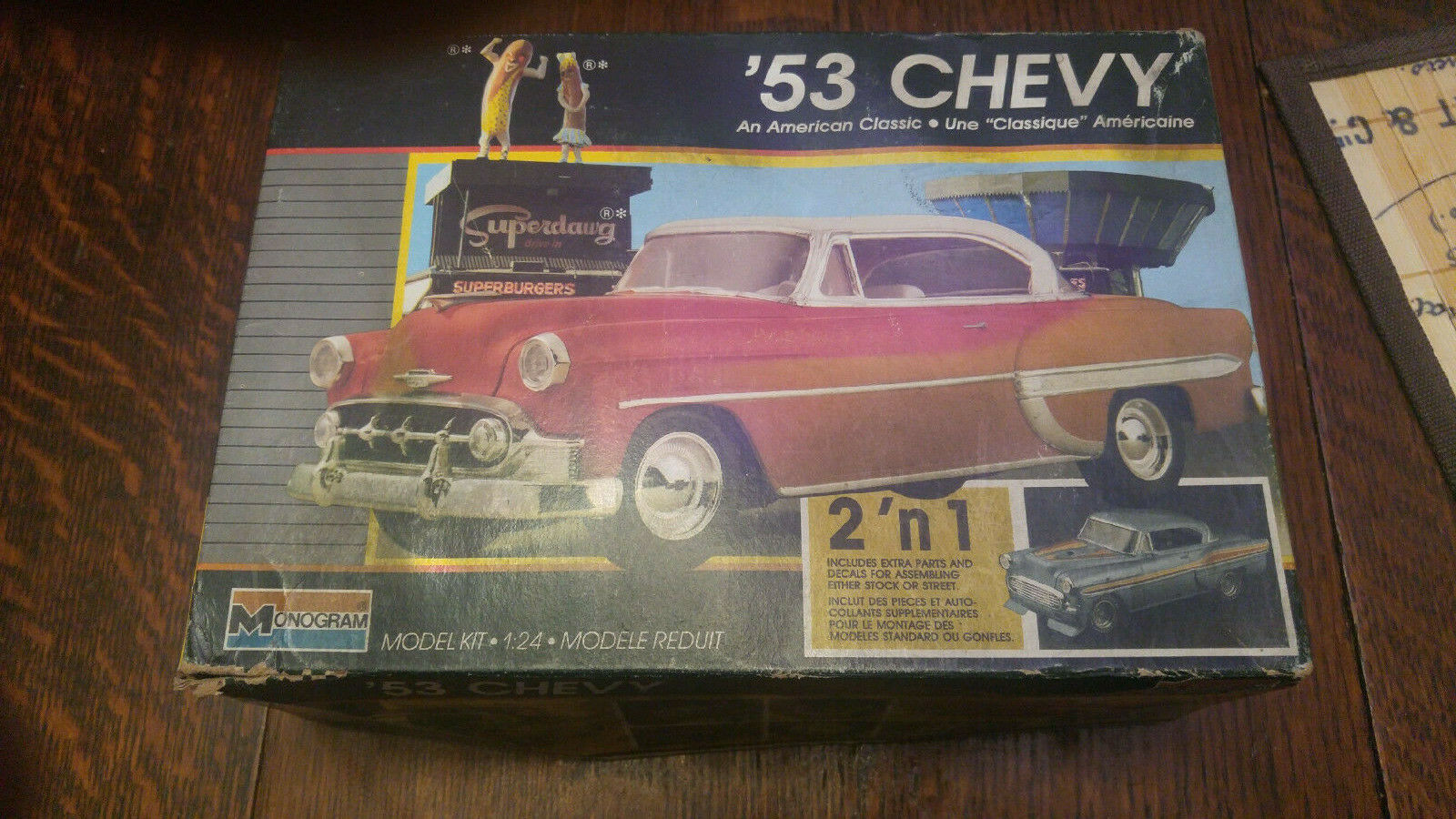 Monogram 53 Chevy 2n1 1/24 Scale Open Box 32 Year Old Kit Rare Complete ...