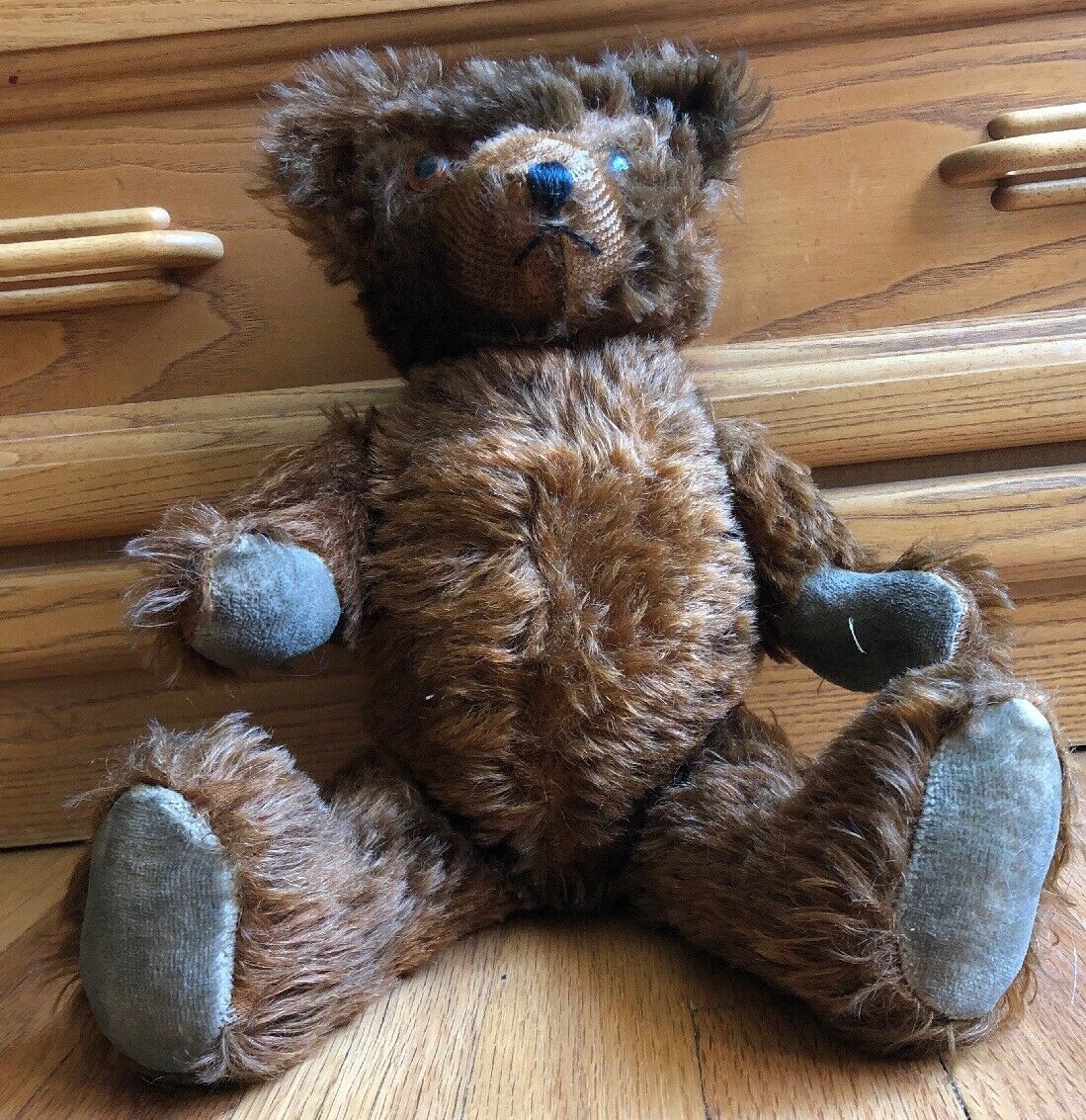 ANTIQUE 1930s KNICKERBOCKER Or STEIFF TEDDY BEAR BROWN MOHAIR LARGE ...