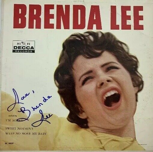 BRENDA LEE HAND SIGNED ALBUM LP VINYL RECORD VERY RARE LEGENDARY SINGER ...