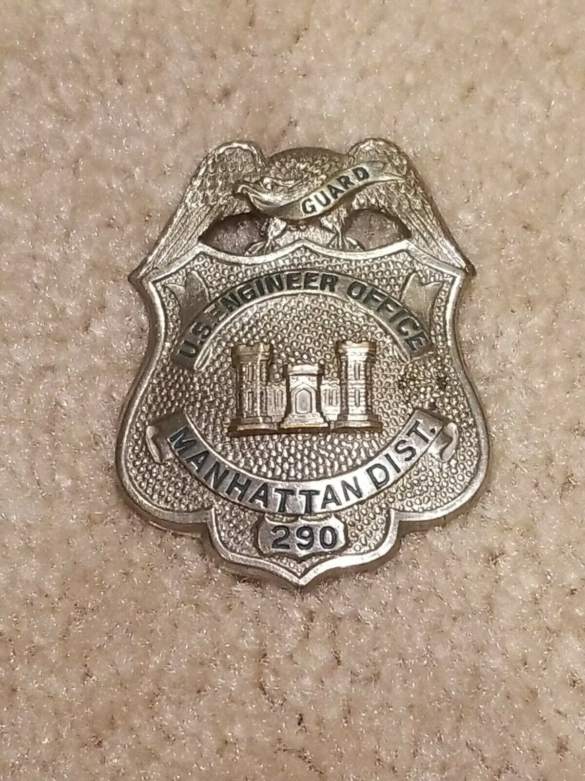 Extremely Rare Guard Badge From Manhattan District, U. S. Engineer ...
