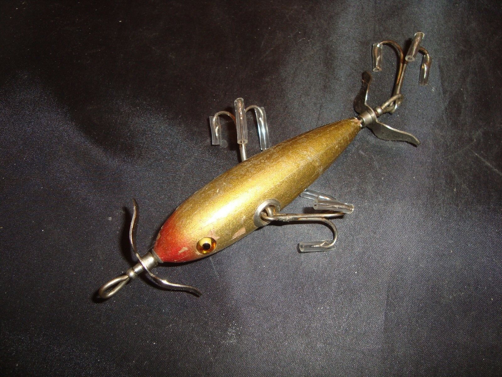 Vintage South Bend 3 Hook Underwater Minnow Lure, Glass Eyes, Props ...