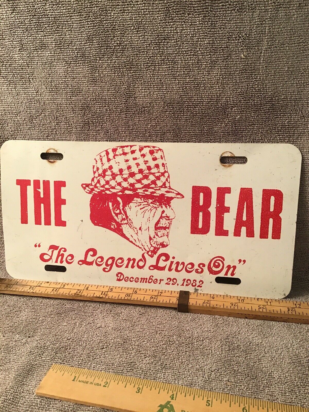 Rare Paul Bear Bryant 1982 License Plate University Of Alabama | #19714011