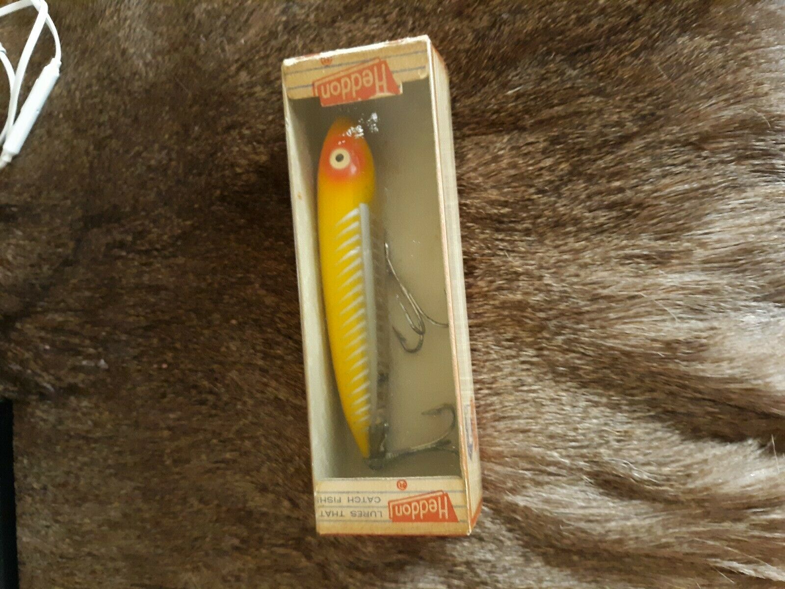 Vintage Heddon Nose Tie Zara Spook XRY Yellow Shore Fishing Lure ...