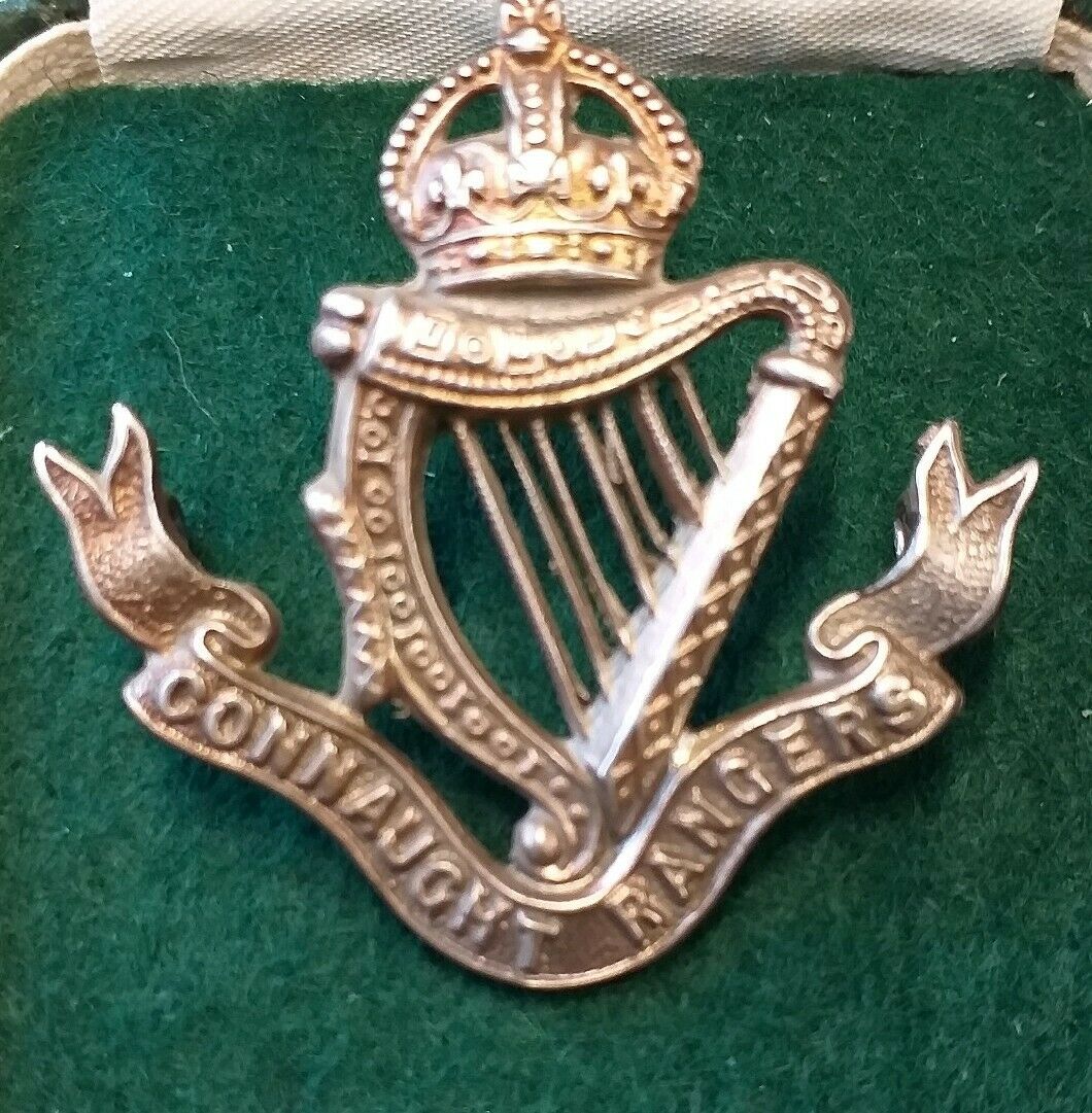 Ww1 Connaught Rangers Cap Badge Silvered Officers Cap Badge Rare 19724028