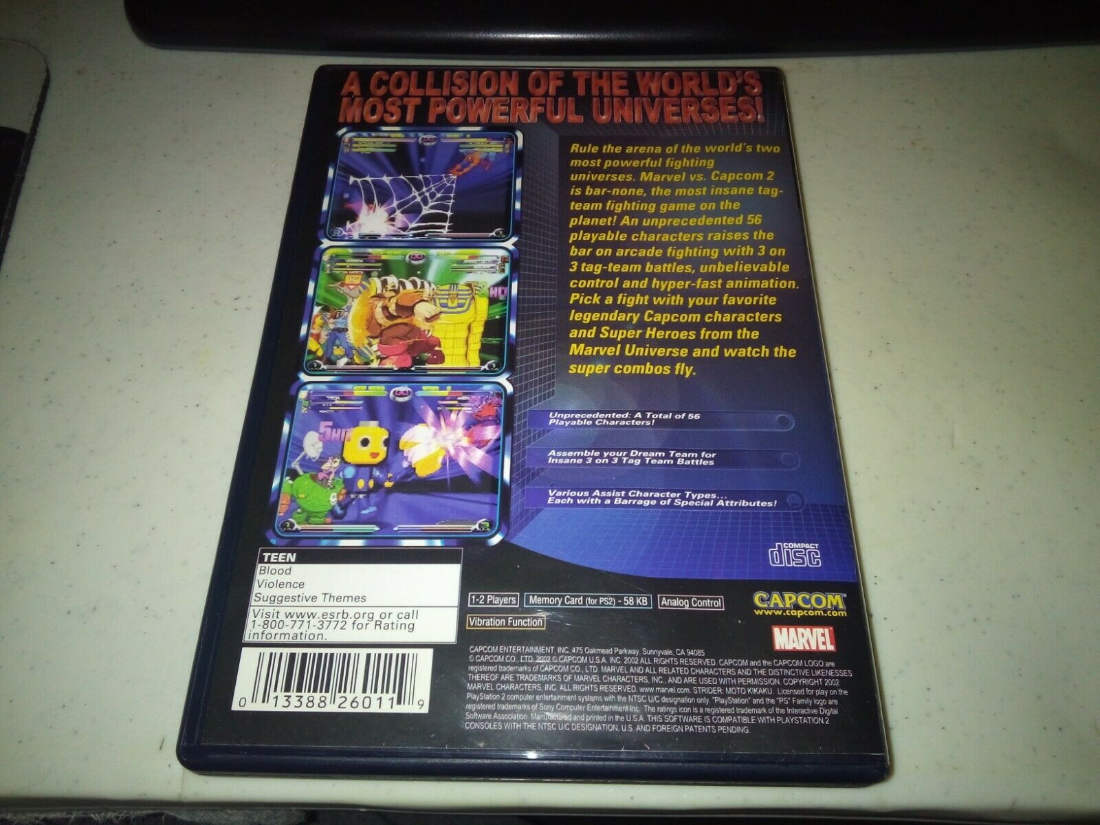 Marvel Vs. Capcom 2 (Sony PlayStation 2, 2002) US Version Rare Game ...