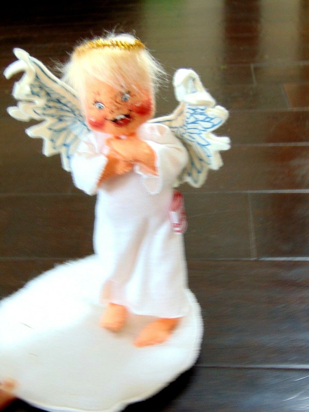 Rare 1994 Annalee Doll 8 " Angel In White Rope Standing On A Cloud ...