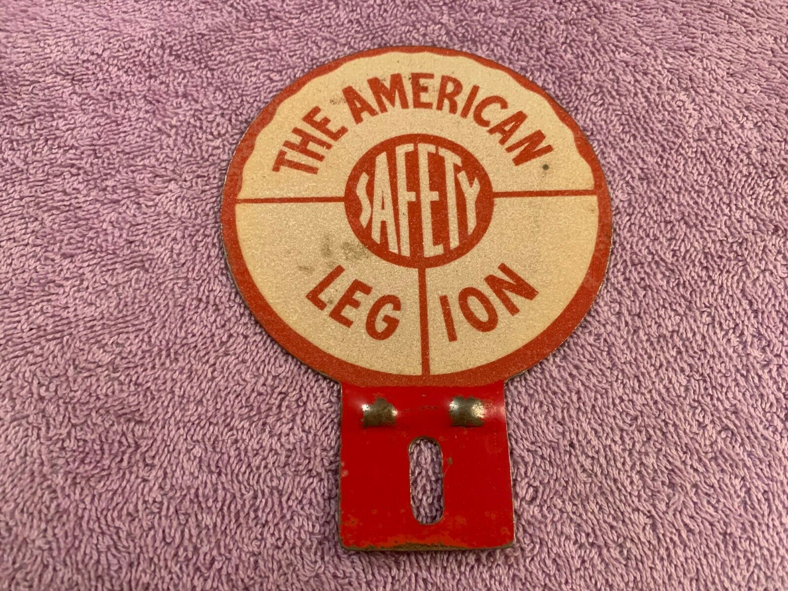 RARE Vintage The American Legion Safety Metal License Plate Topper Tag ...