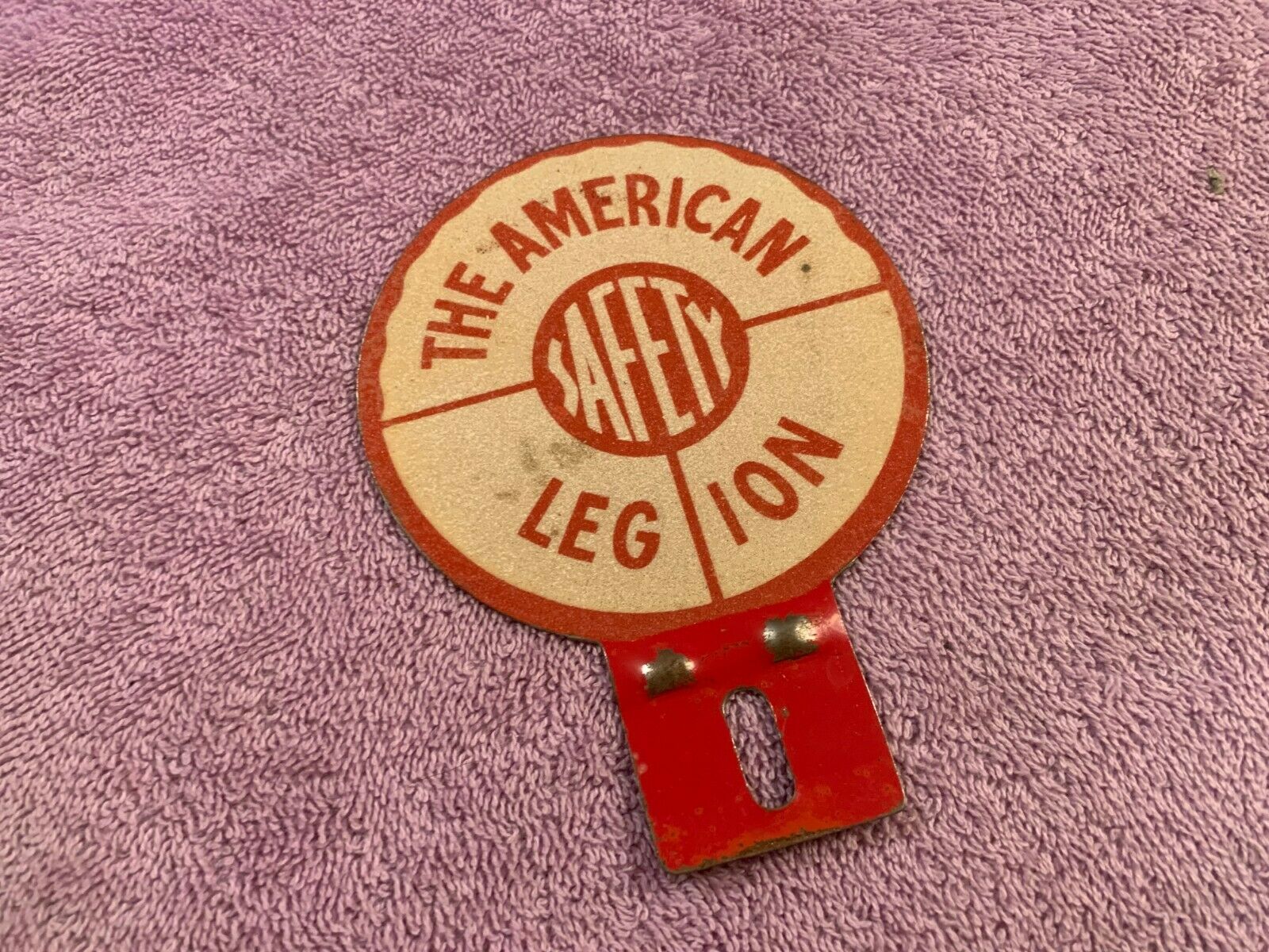 RARE Vintage The American Legion Safety Metal License Plate Topper Tag ...