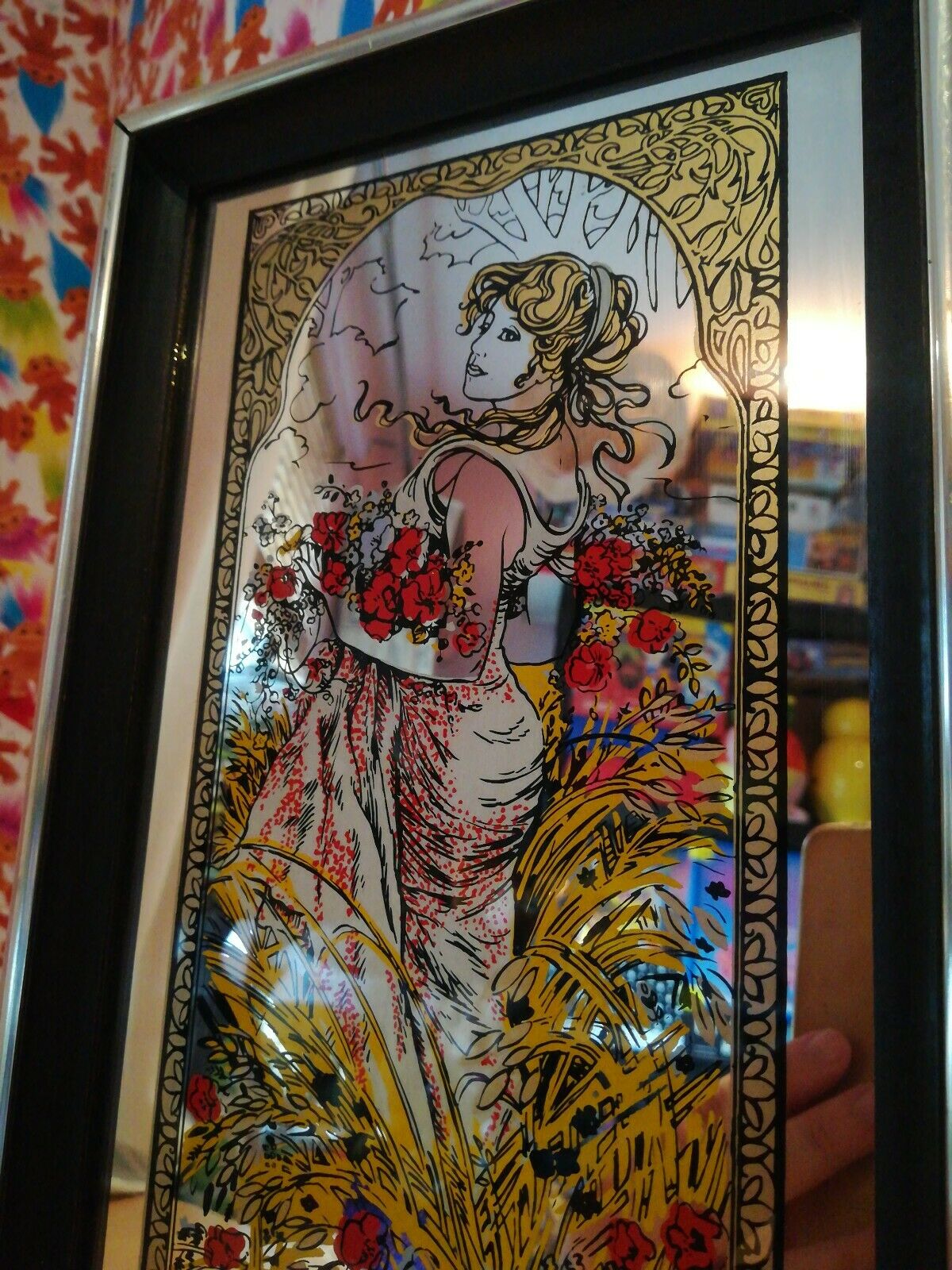 Rare Art Nouveau Alphonse Mucha Mirror Picture Summer Lady Collectable ...