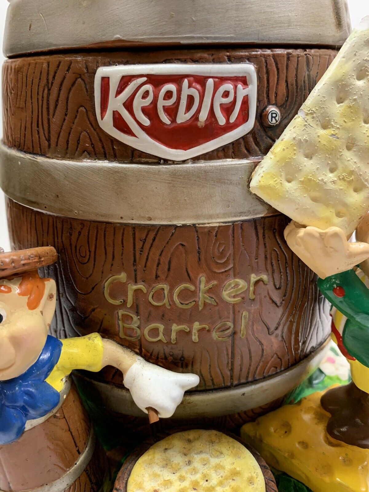 Keebler Elves Ceramic Cracker Barrel Cookie Jar 2000 Very Rare Repaired ...