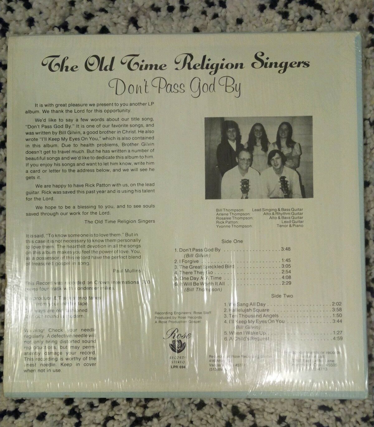 The Old Time Religious Singers - Don ' T Pass God By Rare Private Press ...