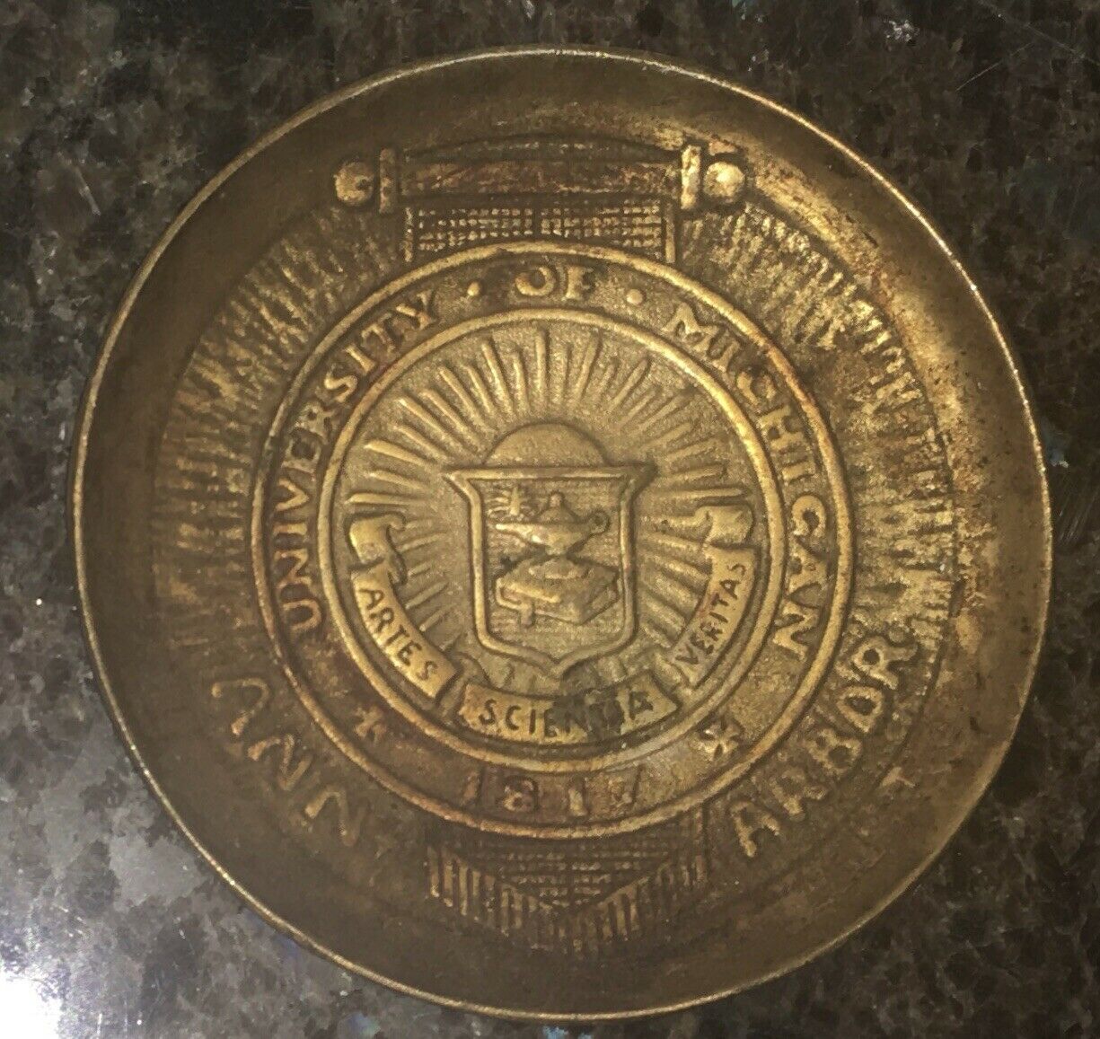 University Of Michigan Change Dish RARE ANTIQUE 1817 Founding Date ...