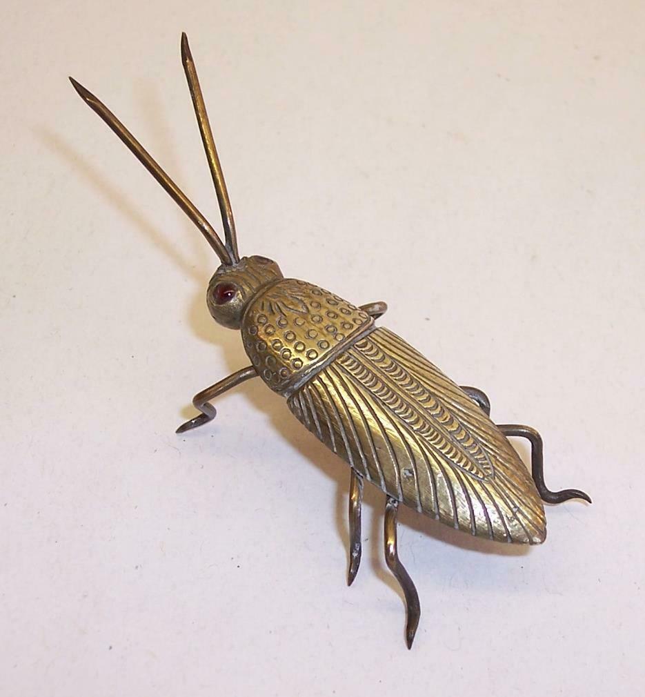 Vintage/Antique BRONZE Brass BEETLE Bug/Insect VICTORIAN Novelty ...