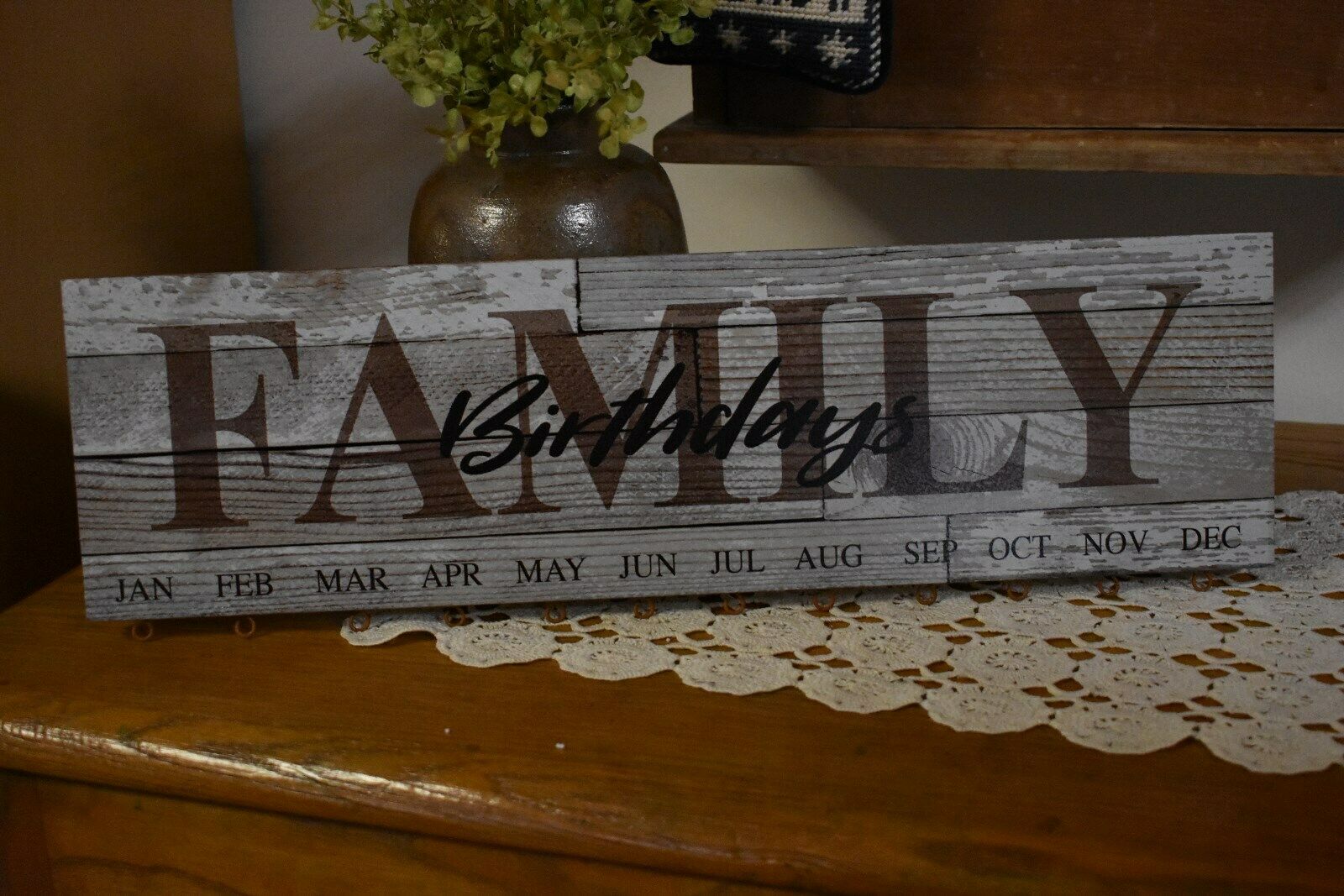 PRIMITIVE FARMHOUSE COUNTRY FAMILY BIRTHDAY CALENDAR HOME DECOR | #19893182
