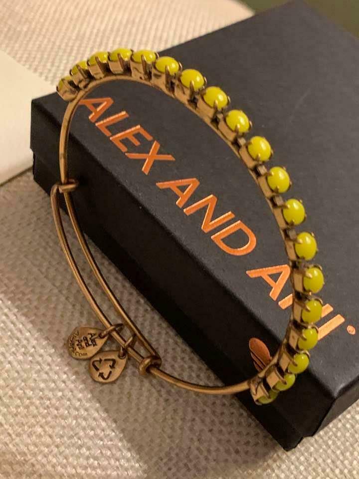 ULTRA RARE Alex And Ani Bangle With Yellow Beads In Russian Gold Pirate ...