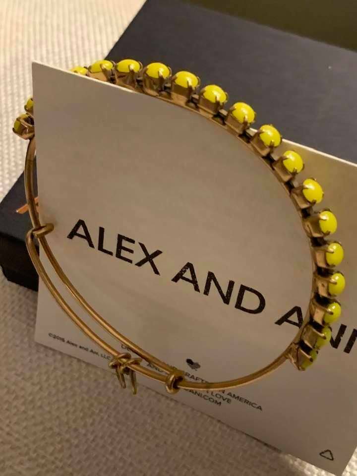 ULTRA RARE Alex And Ani Bangle With Yellow Beads In Russian Gold Pirate ...