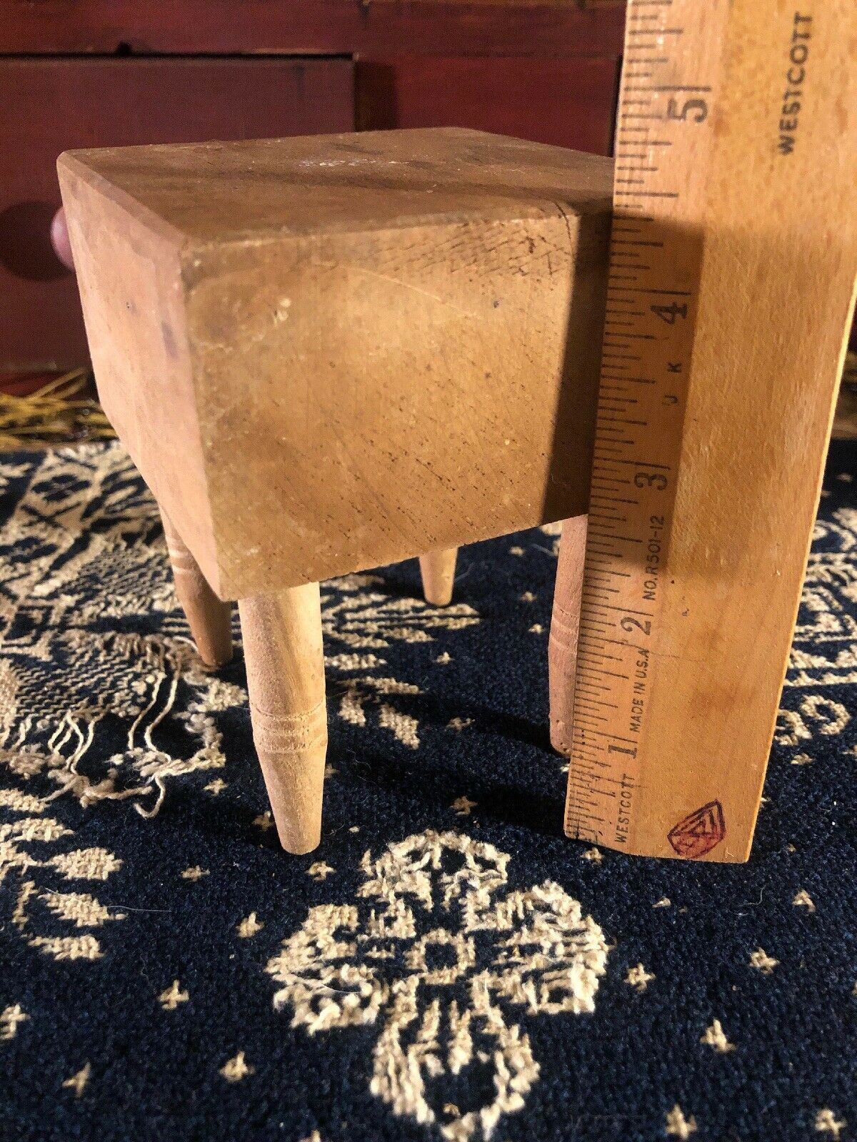 Vintage Prim Miniature Salesman Sample? Dollhouse? Wood Butcher Block ...