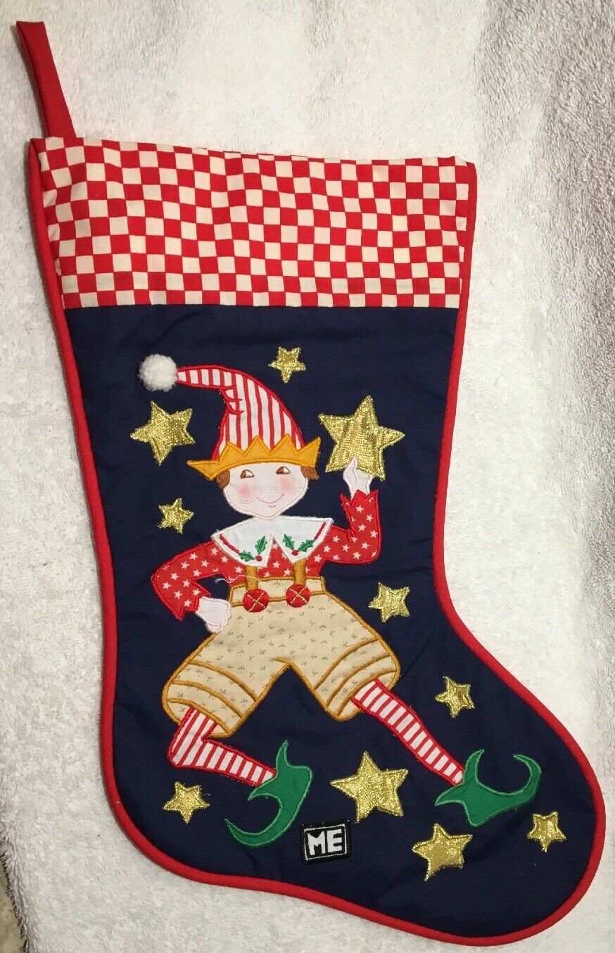 Vintage House Of Hatten Christmas Stocking Elf Stars Mary Engelbreit ...
