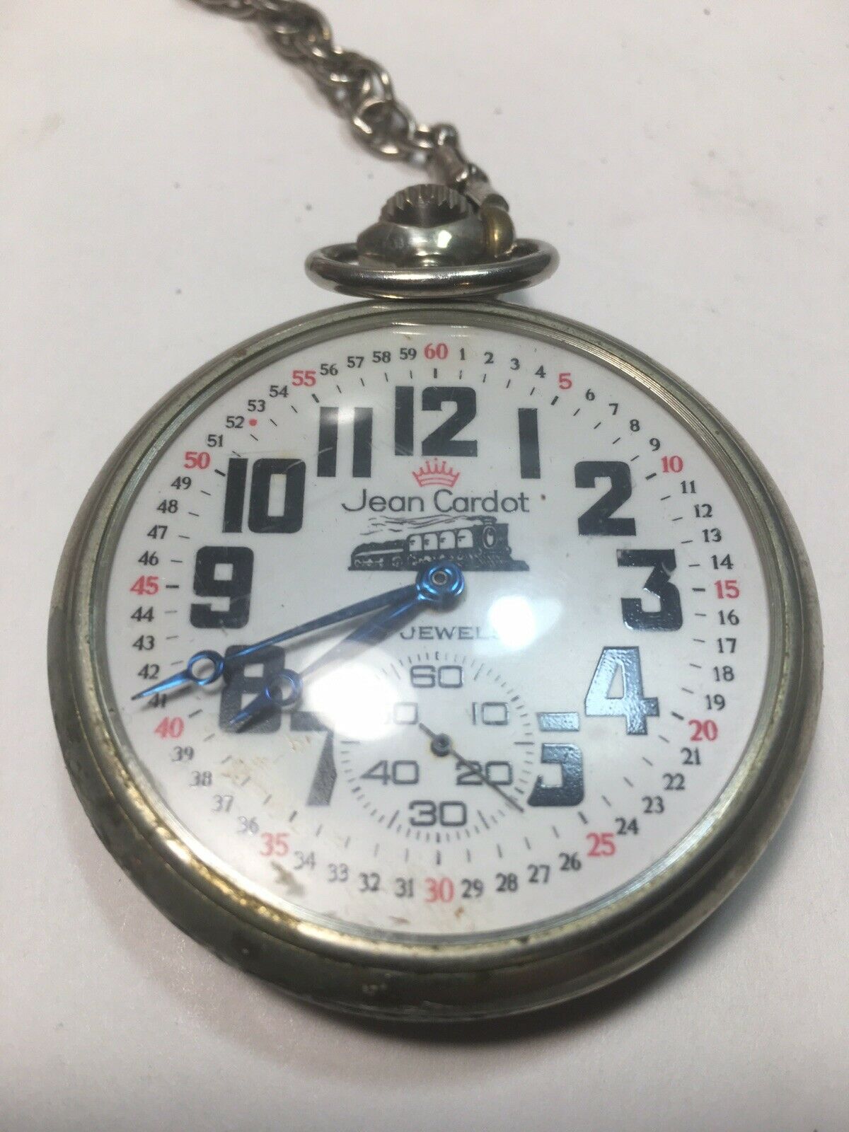 Vintage Jean Cardot 17 Jewel Railroad Pocket Watch | #19943335